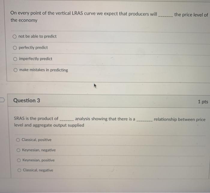 Solved On every point of the vertical LRAS curve we expect | Chegg.com