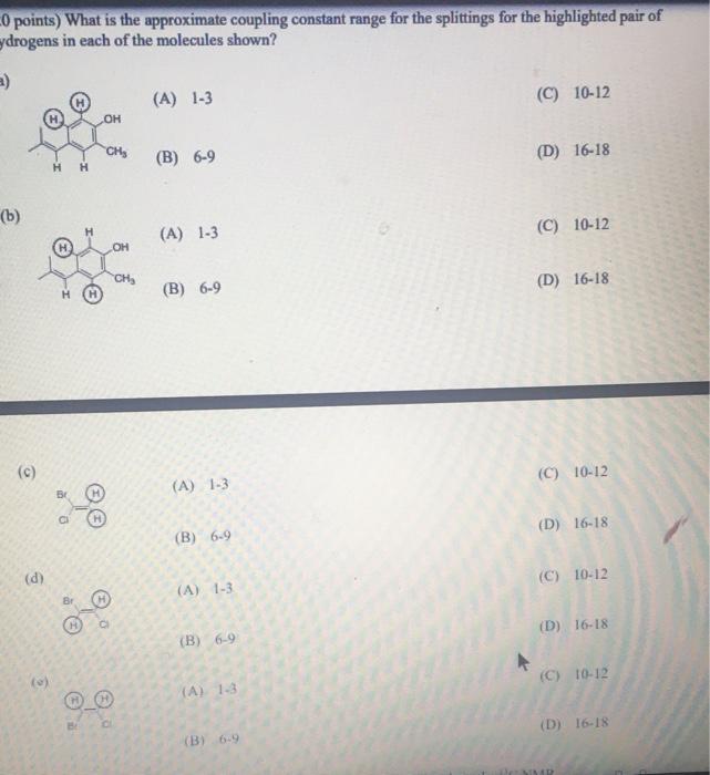 Solved Doints) What is the approximate coupling constant | Chegg.com