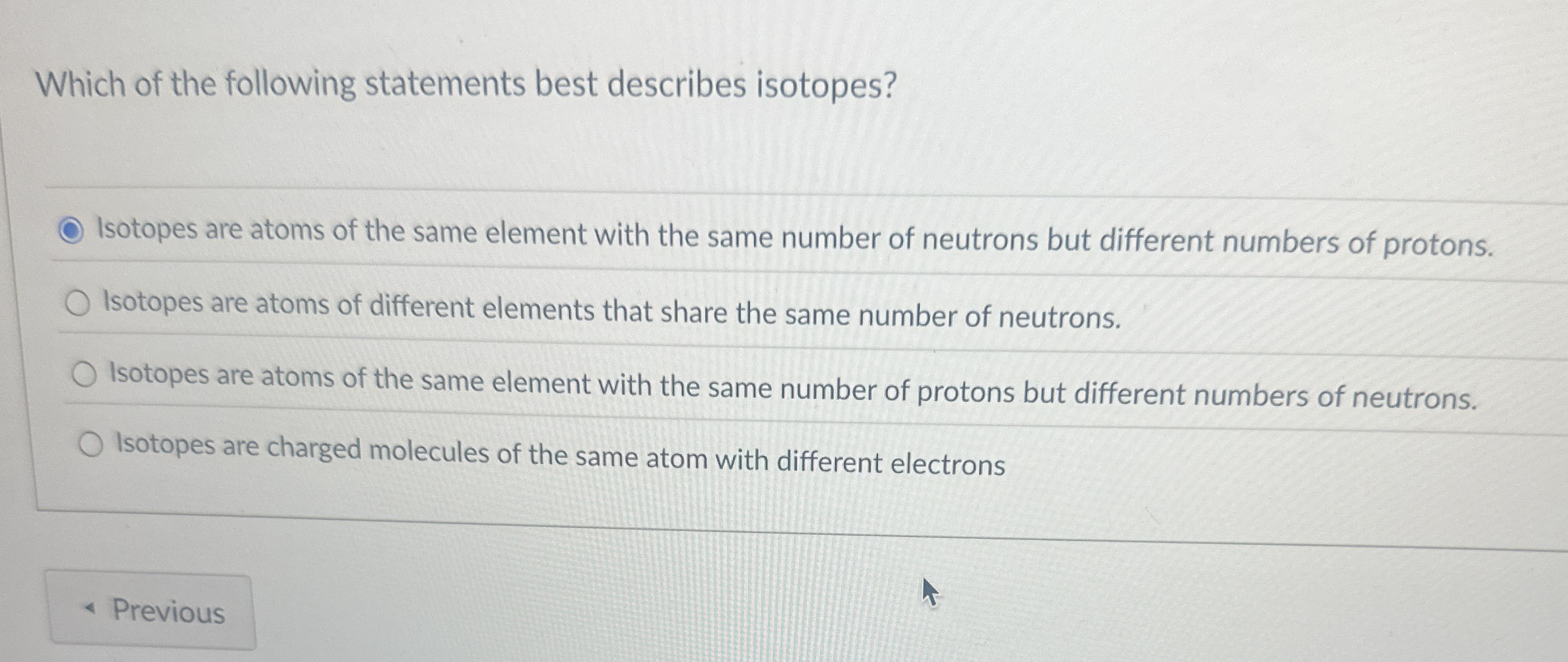 Solved Which of the following statements best describes | Chegg.com