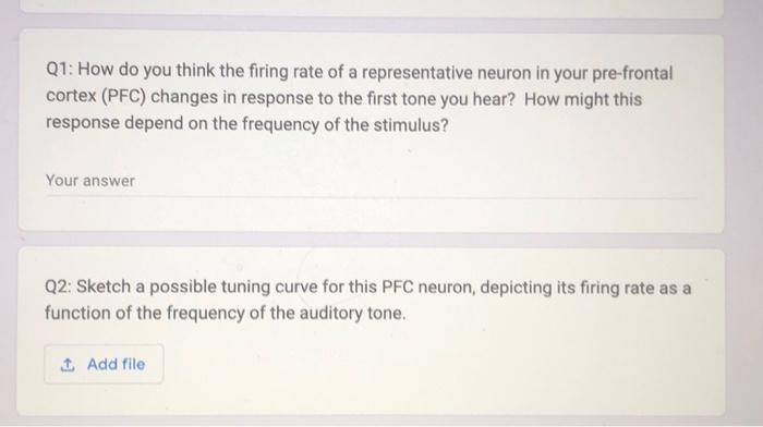 Solved Q1: How do you think the firing rate of a | Chegg.com