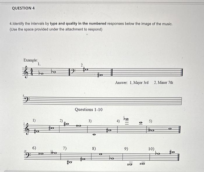 4.Identify the intervals by type and quality in the | Chegg.com