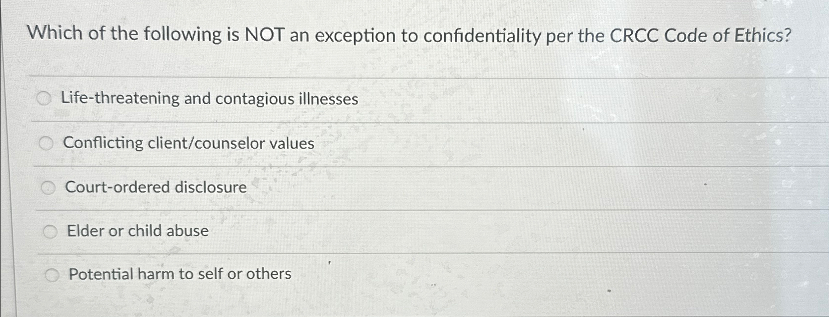 Solved Which of the following is NOT an exception to | Chegg.com