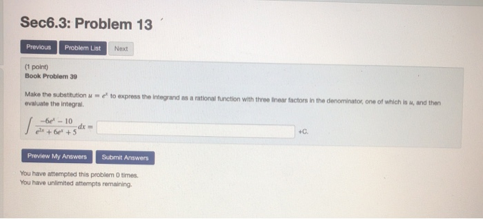Solved Sec6.3: Problem 13 Next Previous Problem List (1 | Chegg.com