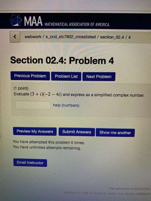 Solved MATHEMATICAL ASSOCIATION OF AMERICA | Chegg.com