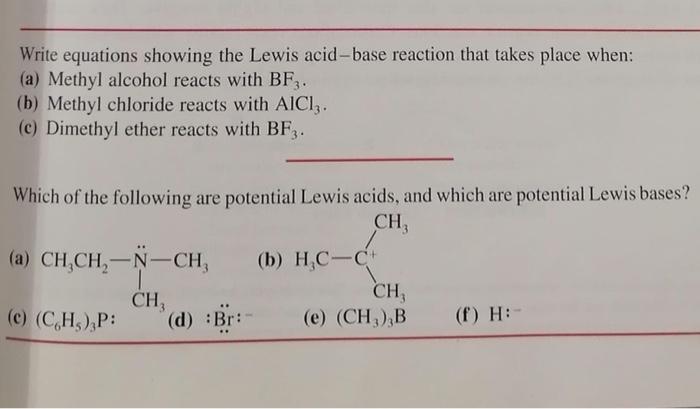 Solved Write equations showing the Lewis acid-base reaction | Chegg.com