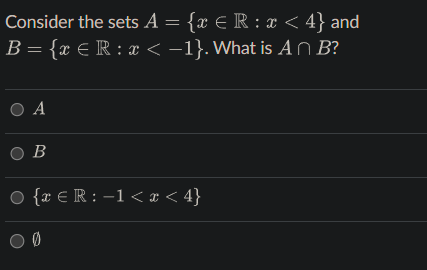 Solved Consider the sets A={xinR:x