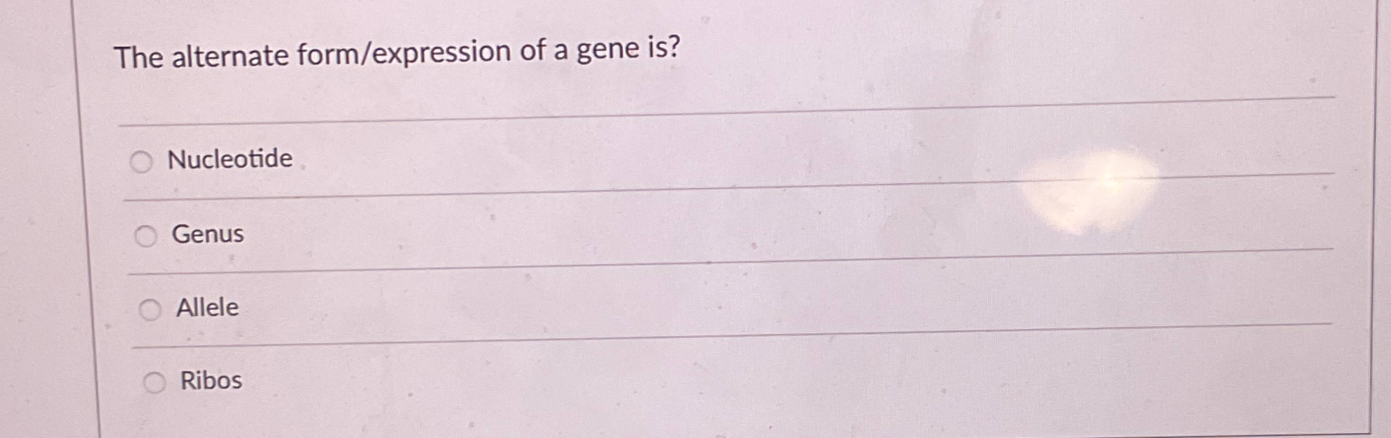 Solved The alternate form/expression of a gene | Chegg.com