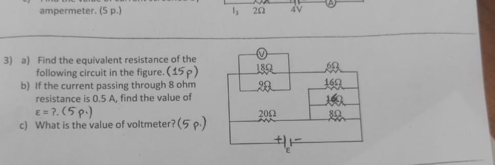 Solved a) ﻿Find the equivalent resistance of thefollowing | Chegg.com