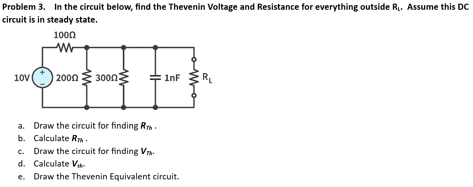 Solved Problem 3. In ﻿the circuit below, find the | Chegg.com