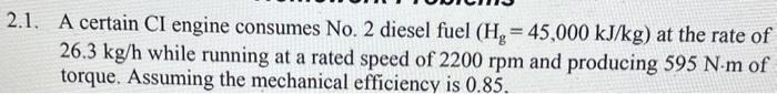 Solved 2.10. The engine of Problem 2.1 has high idle speed | Chegg.com
