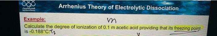 Solved Arrhenius Theory of Electrolytic Dissociation | Chegg.com