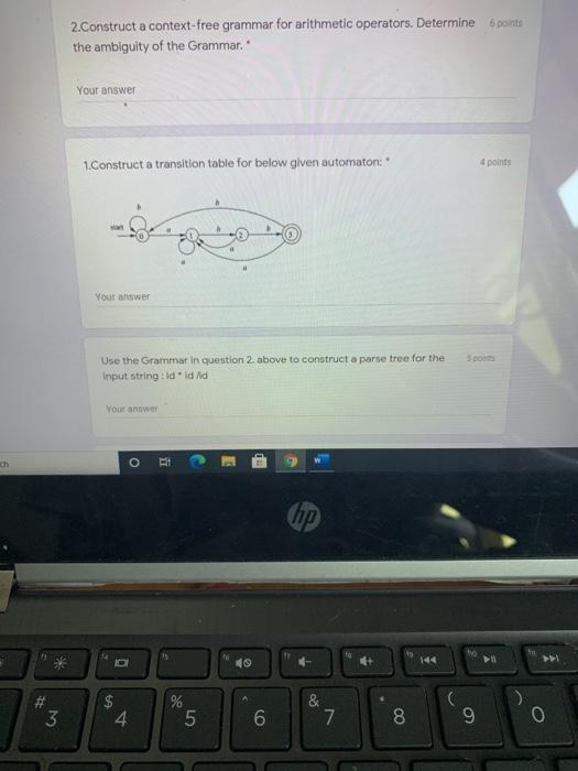 Solved 2.Construct a context-free grammar for arithmetic | Chegg.com