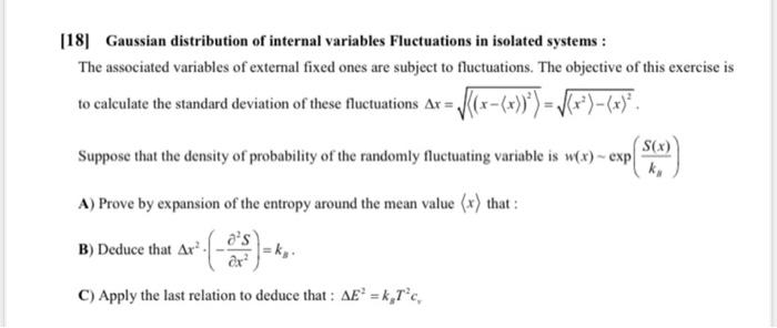 Solved [18] Gaussian distribution of internal variables | Chegg.com