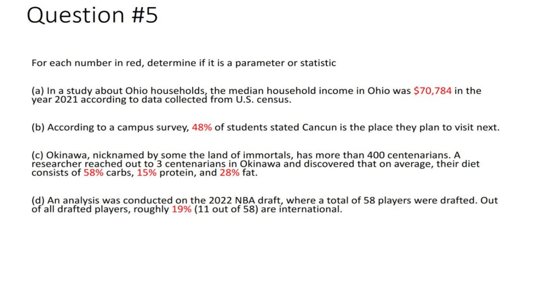 Solved Question #5For each number in red, determine if it is | Chegg.com