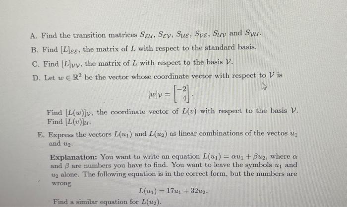 Solved Problem 7. Recall that the standard basis of R2 is | Chegg.com