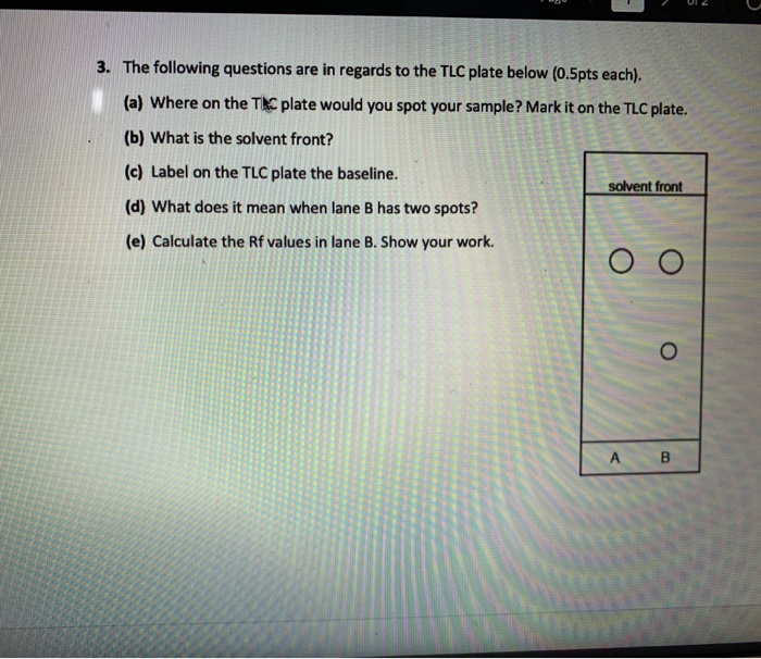 Solved 3. The following questions are in regards to the TLC | Chegg.com