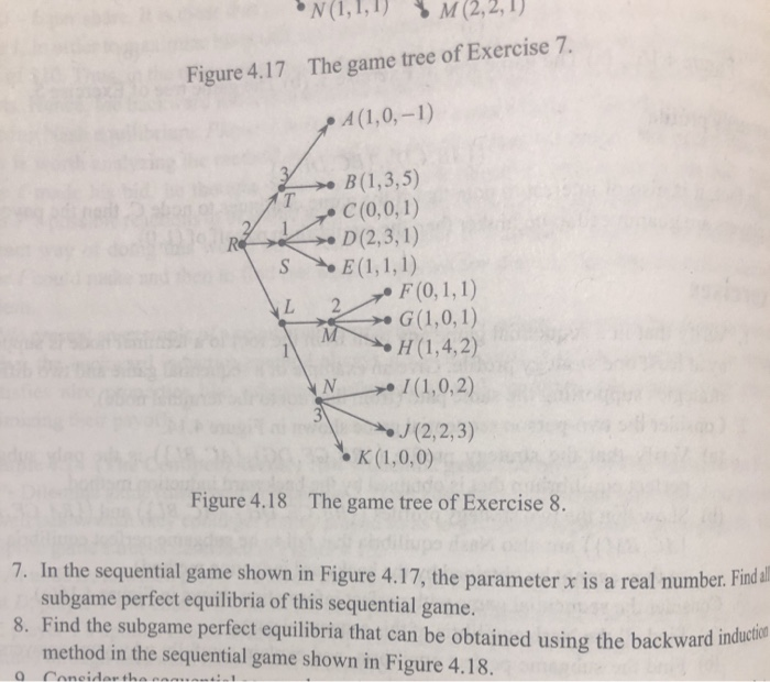 Solved 1. In the sequential game shown in Figure 4.17, the | Chegg.com