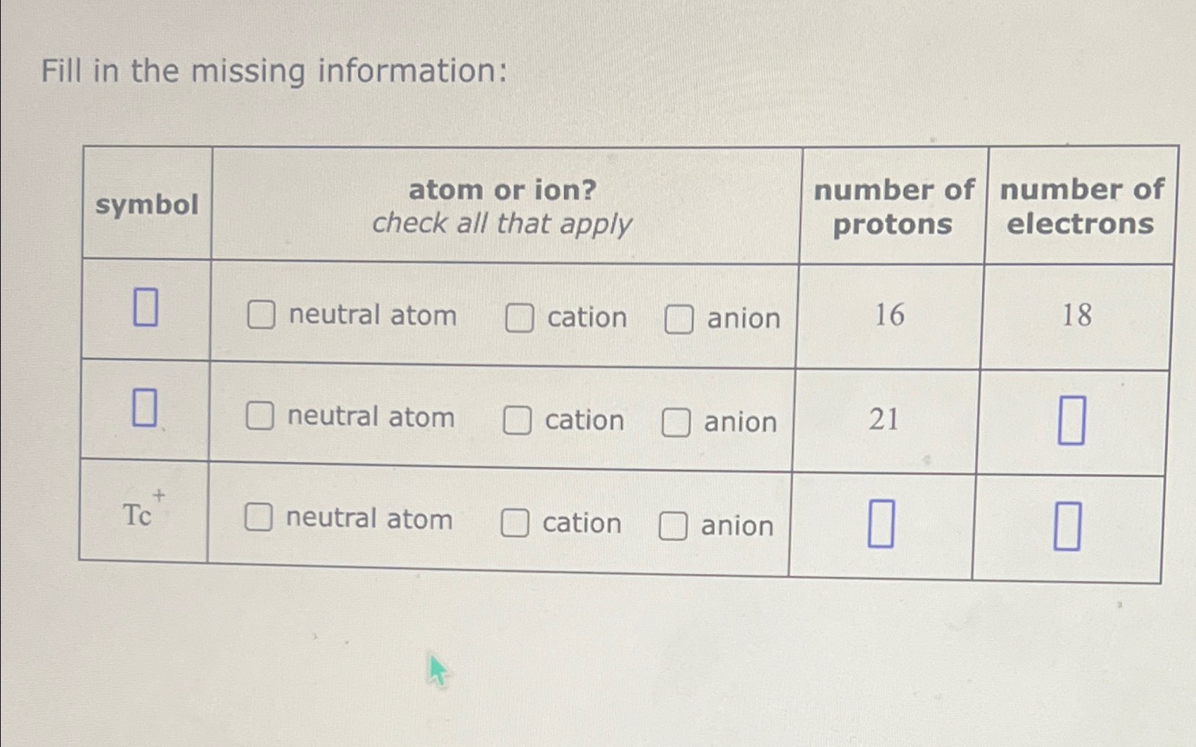 Solved Fill in the missing | Chegg.com