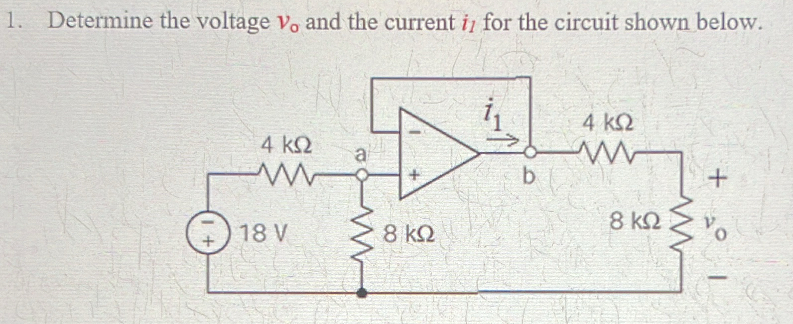 Solved Determine the voltage vo ﻿and the current i1 ﻿for the | Chegg.com