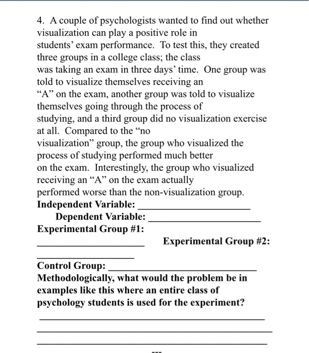 Solved Experiment design worksheet #2 Directions: Read the | Chegg.com