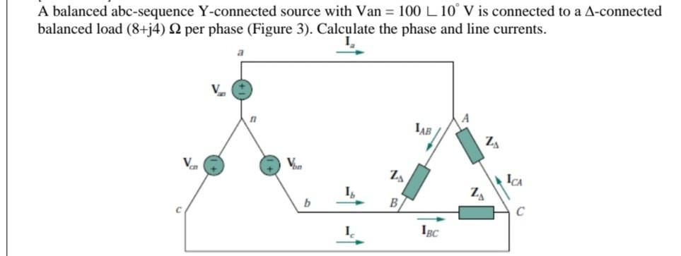 Solved Calculate the phase and line currents. Good | Chegg.com