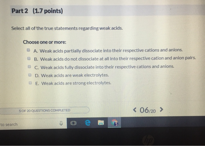 Solved Part 2 (1.7 points) Select all of the true statements | Chegg.com