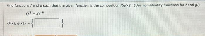Solved Find functions f and g such that the given function | Chegg.com