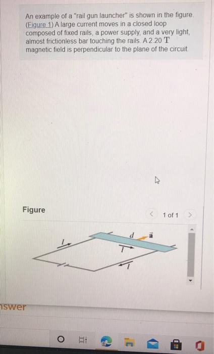 Solved An example of a "rail gun launcher" is shown in the | Chegg.com