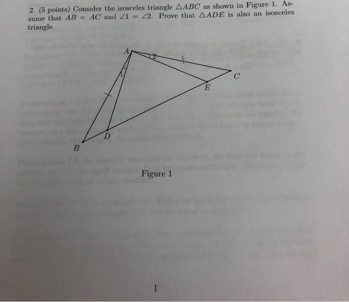 Solved 2. (5 points) Consider the isosceles triangle AABC as | Chegg.com