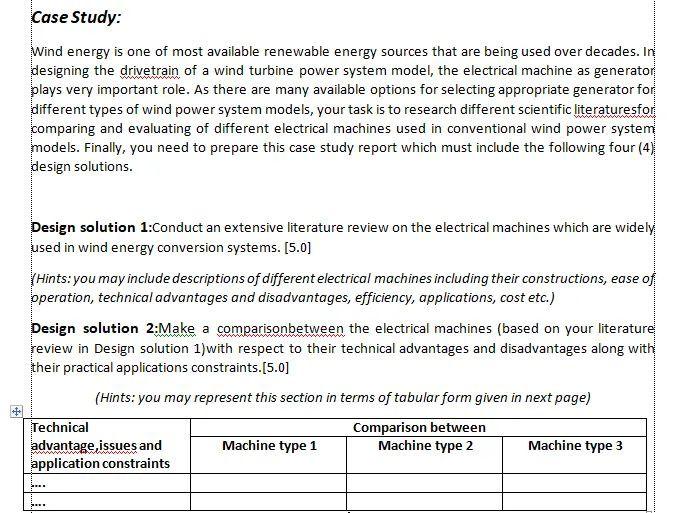 Solved Case Study: Wind energy is one of most available | Chegg.com