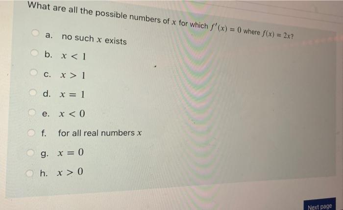 Solved What are all the possible numbers of x for which | Chegg.com