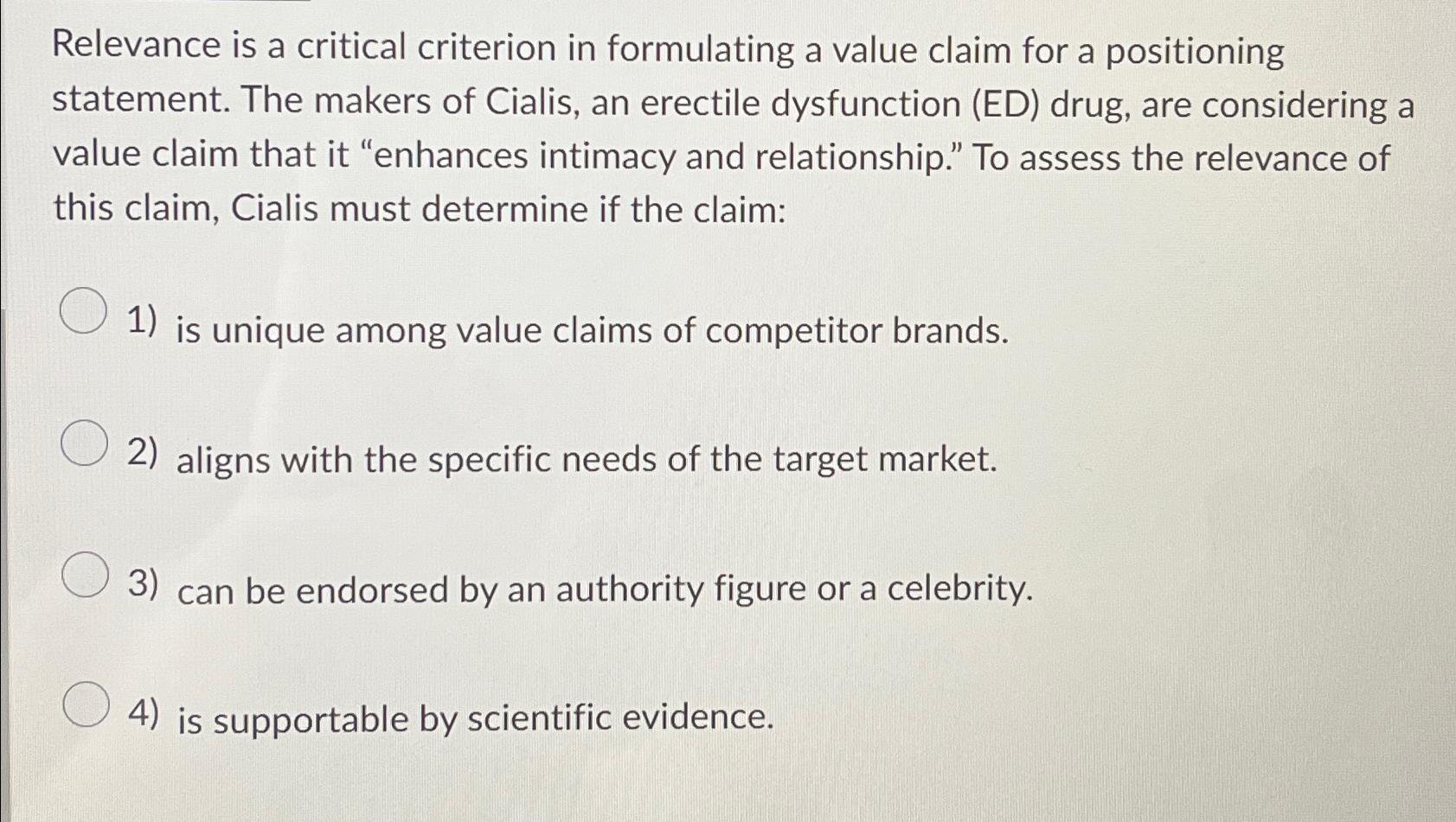 Solved Relevance is a critical criterion in formulating a | Chegg.com