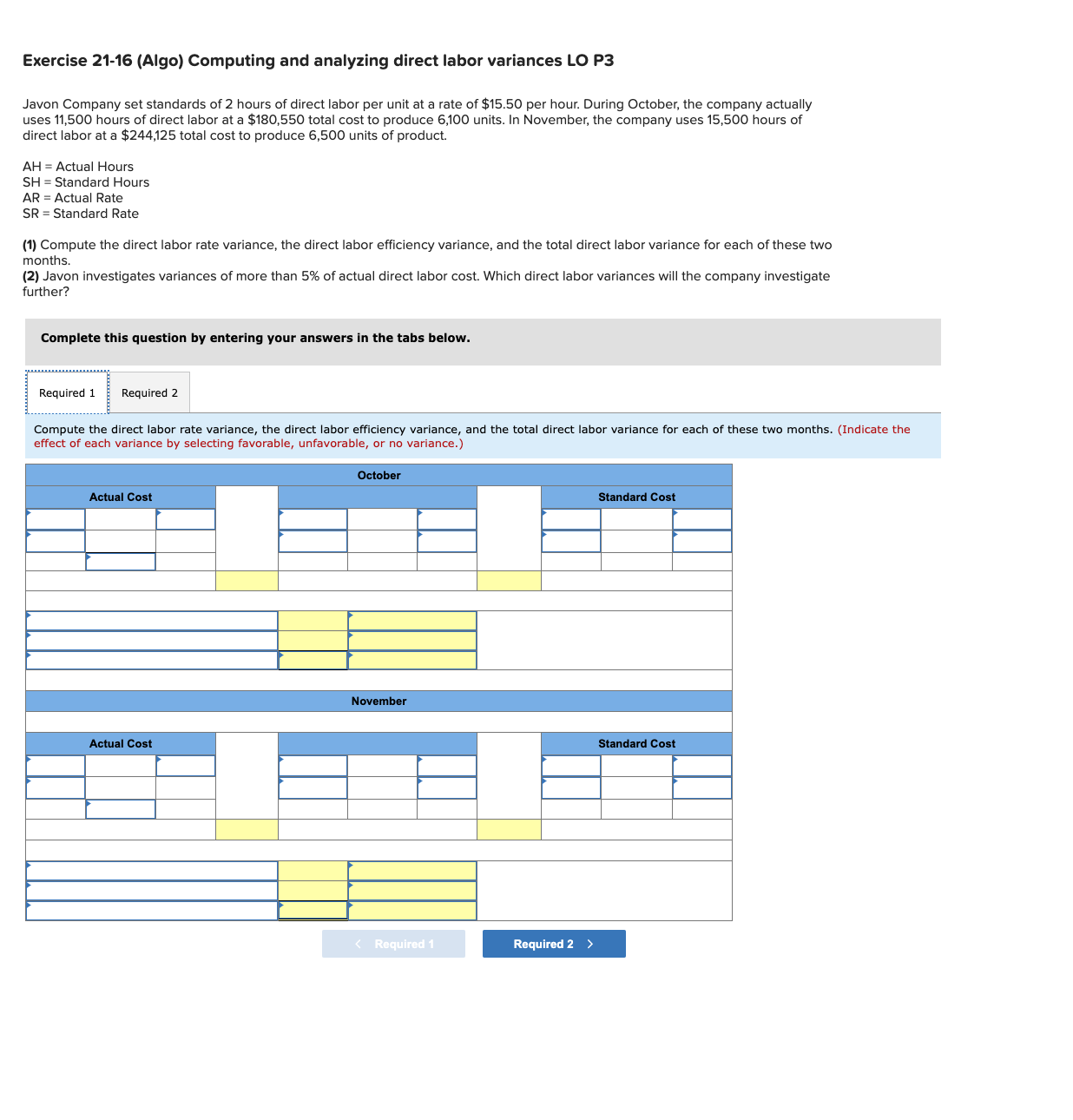 Solved Exercise 21-16 (Algo) ﻿Computing and analyzing direct | Chegg.com