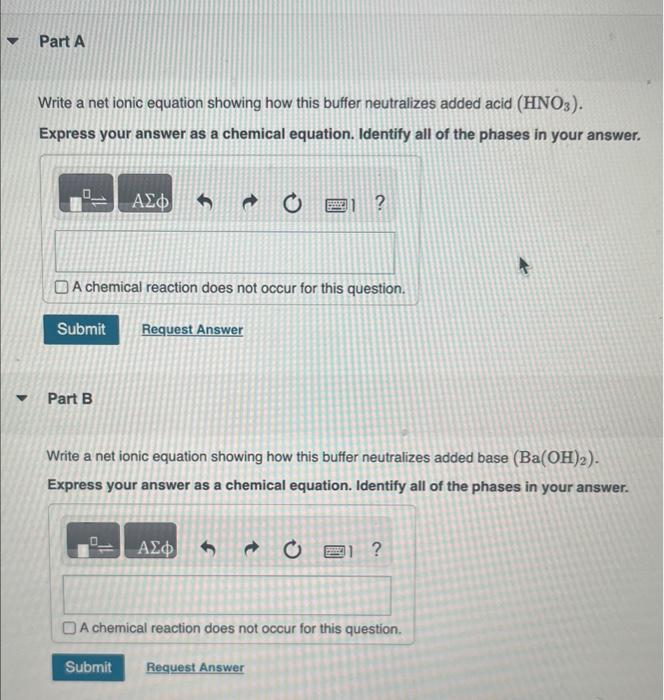 Solved A Buffer Contains Significant Amounts Of Ammonia And