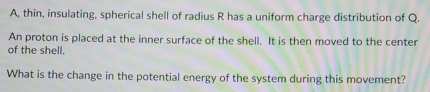 Solved A, thin, insulating, spherical shell of radius R has | Chegg.com