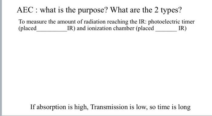 Solved AEC : what is the purpose? What are the 2 types? To | Chegg.com