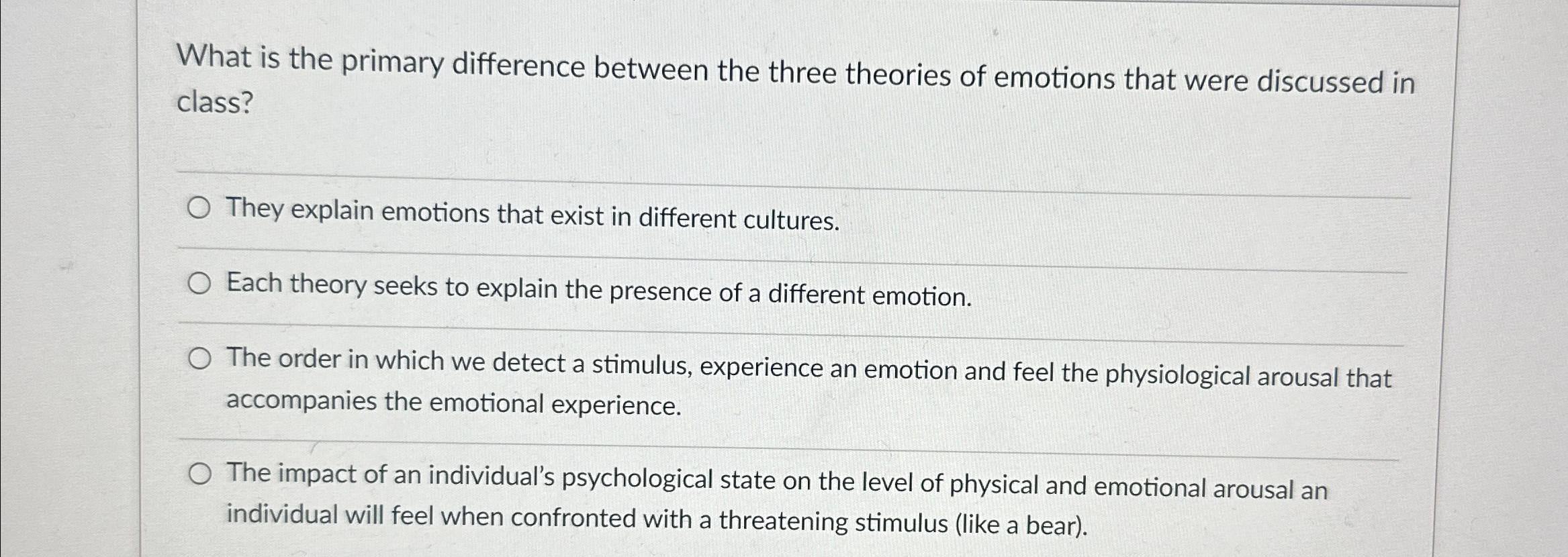 Solved What is the primary difference between the three | Chegg.com