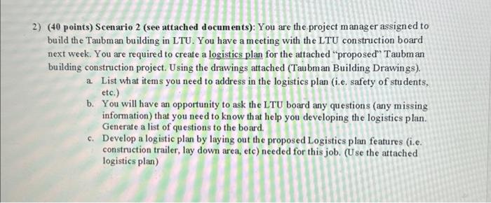 Solved 2) (40 points) Scenario 2 (see attached documents): | Chegg.com