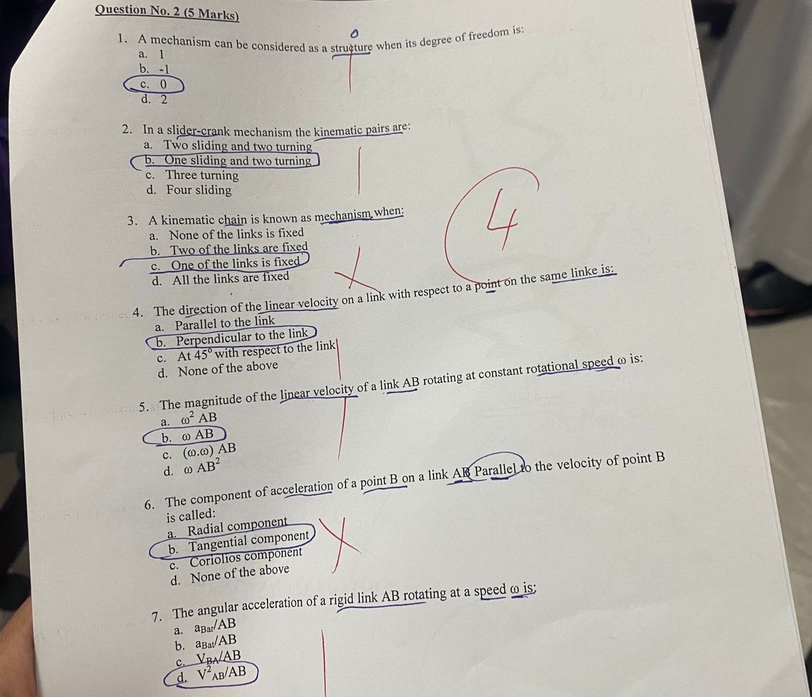 Solved Question No. 2 (5 ﻿Marks)A mechanism can be | Chegg.com