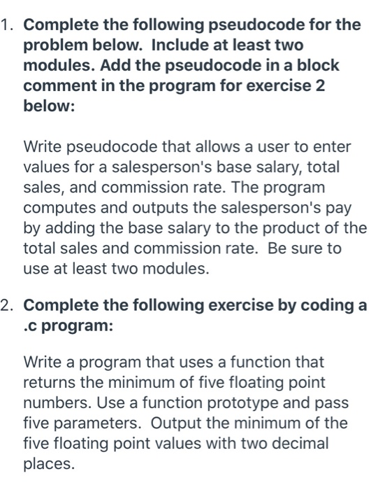 Solved Create A C Program Based On Modularization Dont 4675