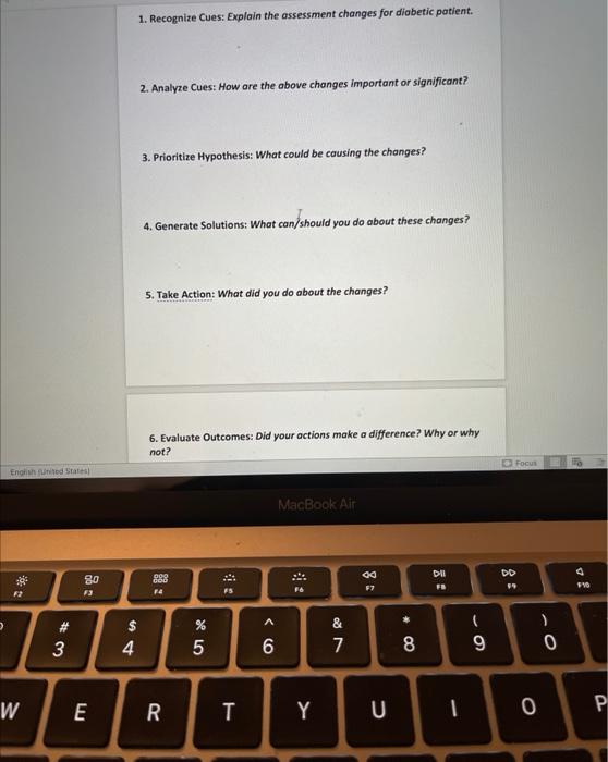 Solved 1. Recognize Cues: Explain the assessment changes for | Chegg.com