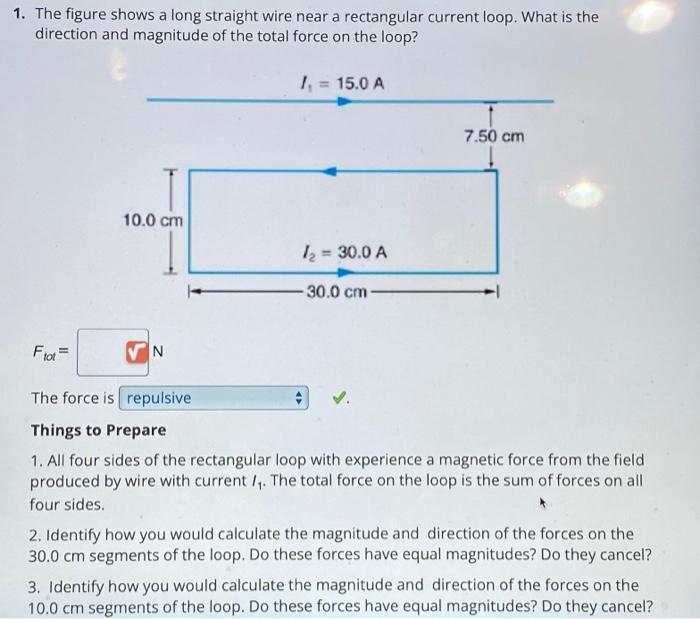 Solved 1 The Figure Shows A Long Straight Wire Near A 