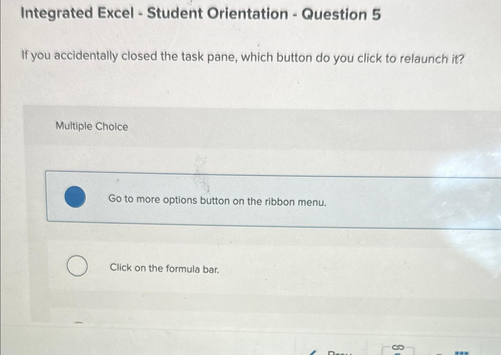 Solved Integrated Excel - ﻿Student Orientation - ﻿Question | Chegg.com