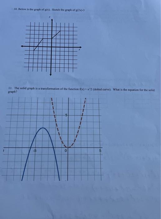 Solved 10. Below is the graph of g(x). Sketch the mreph of | Chegg.com
