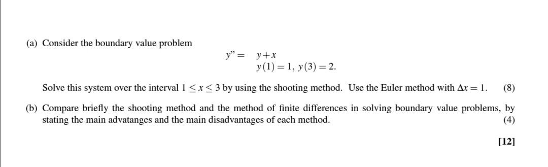 Solved (a) Consider the boundary value problem | Chegg.com