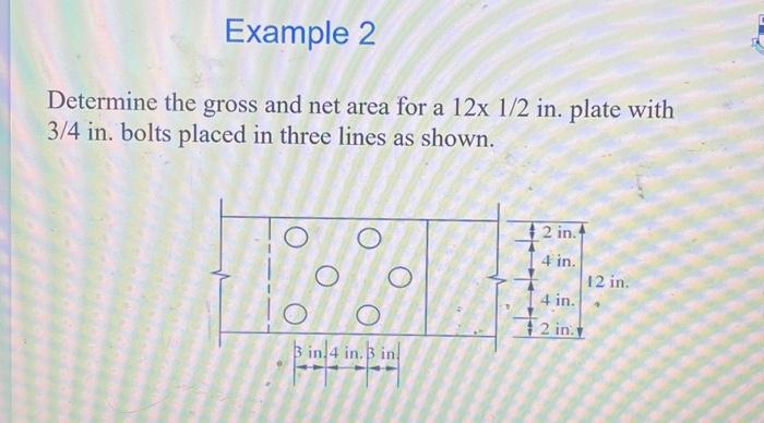Solved Determine the gross and net area for a 12×1/2 in. | Chegg.com