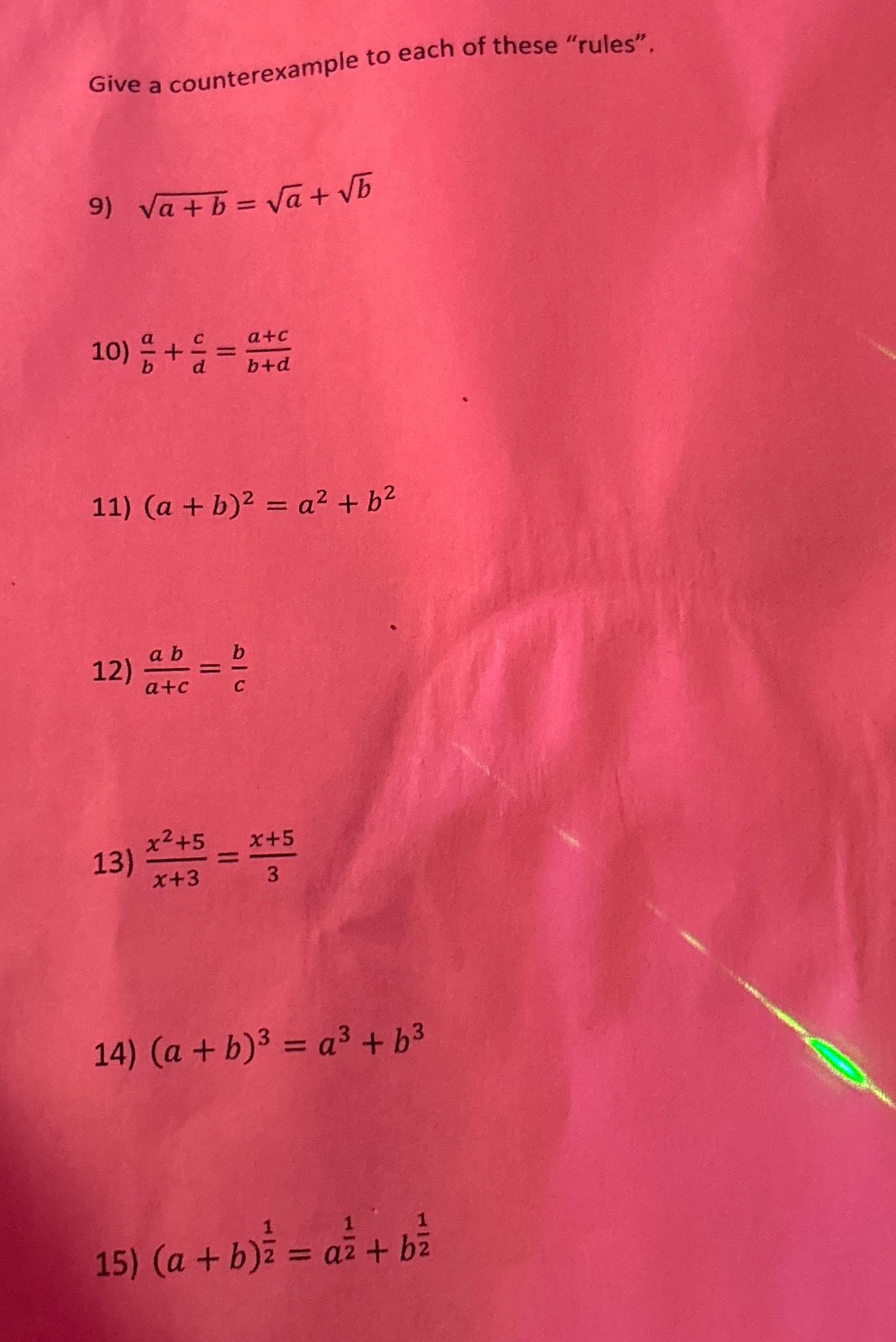 Solved Give A Counterexample To Each Of These 