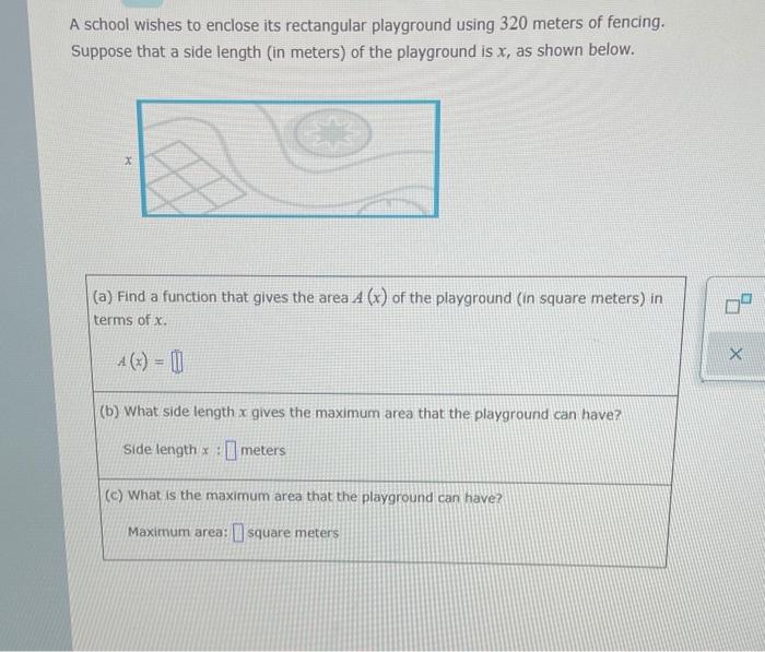 Solved A school wishes to enclose its rectangular playground | Chegg.com
