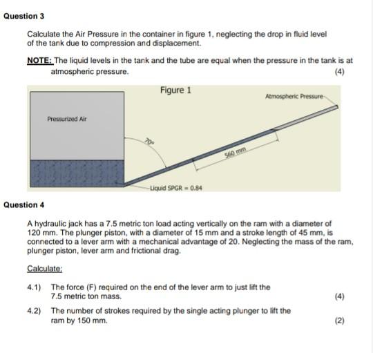 Solved Tutorial Questions - Pressure Measurement Question 1 | Chegg.com