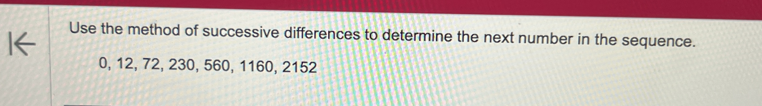 Use the method of successive differences to determine | Chegg.com